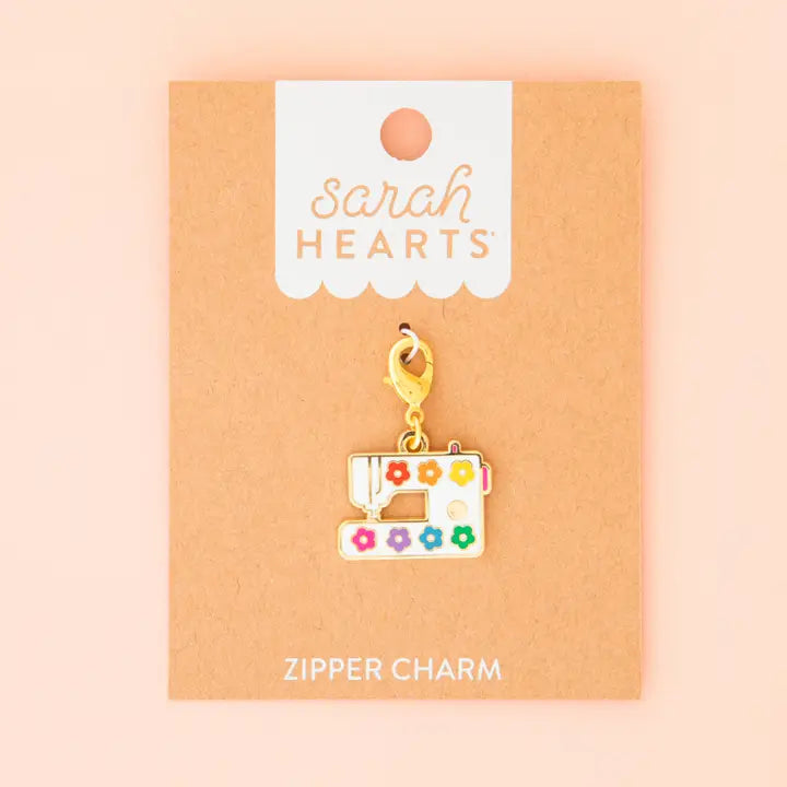 Sarah Hearts | Sewing Machine Enamel Zipper Charm – BeyondThePinkDoor