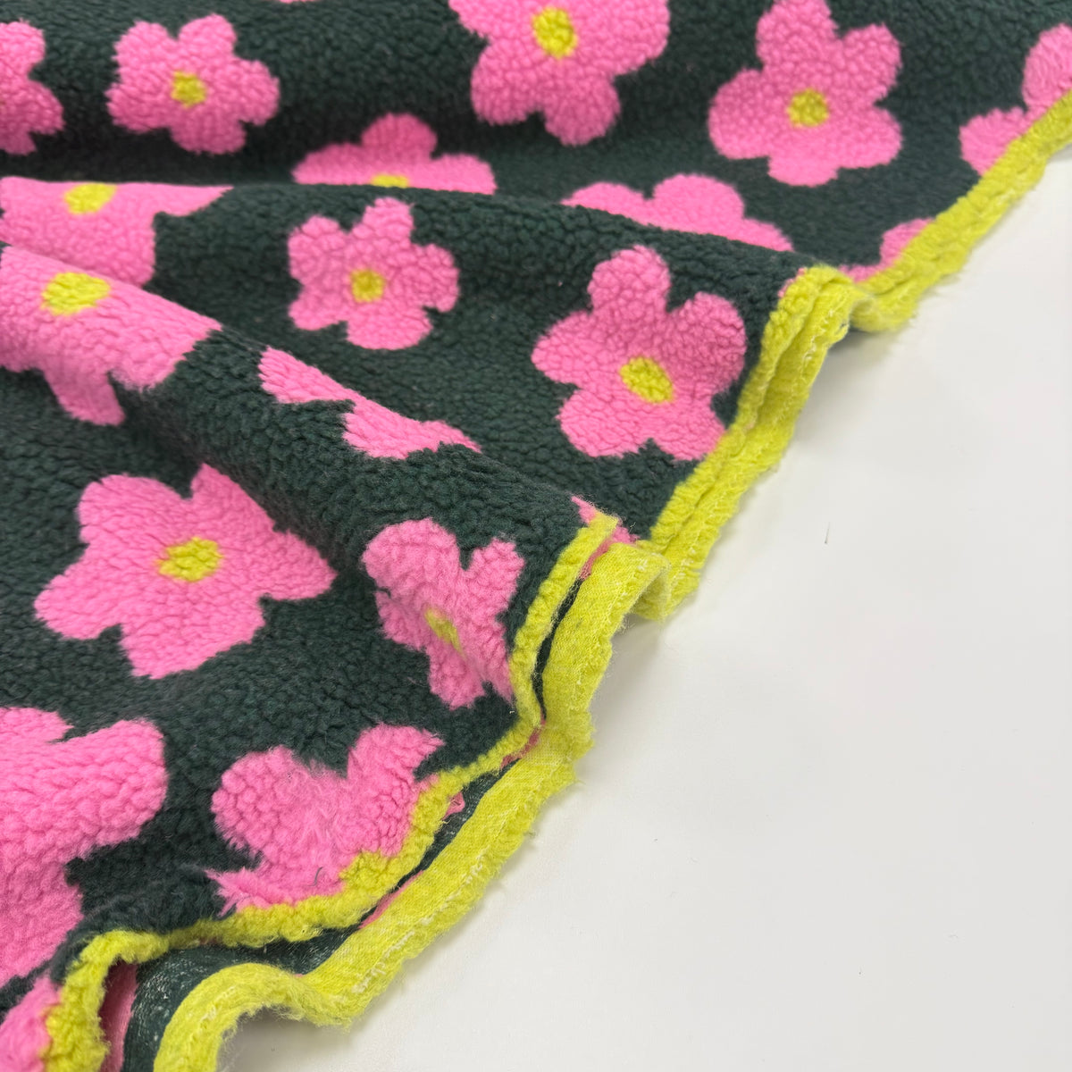 Retro Blooms | Teddy Fleece | Forest Green and pink – BeyondThePinkDoor