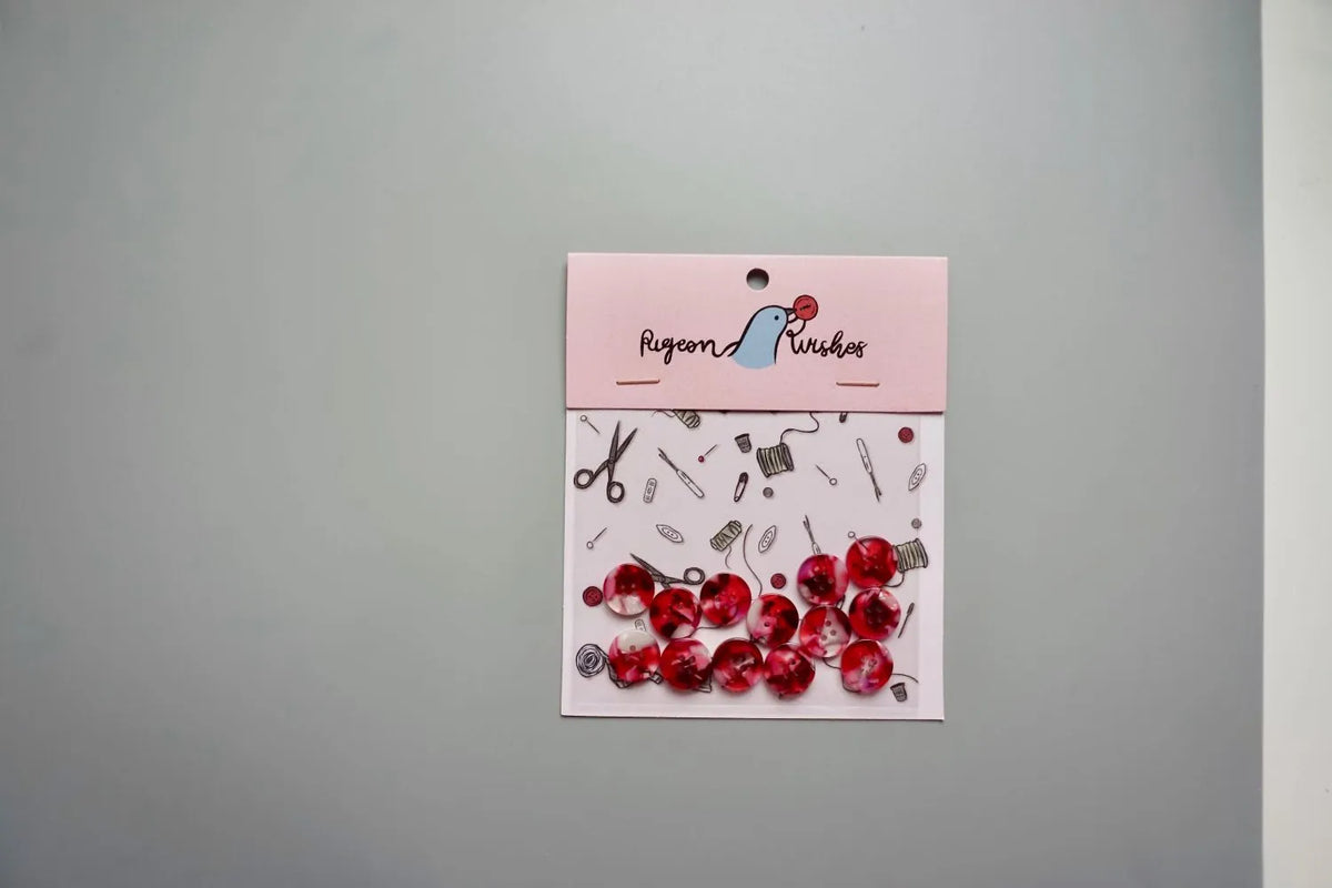 Pigeon Wishes-Cherry Bomb Button 15mm - Pack of 15 – BeyondThePinkDoor