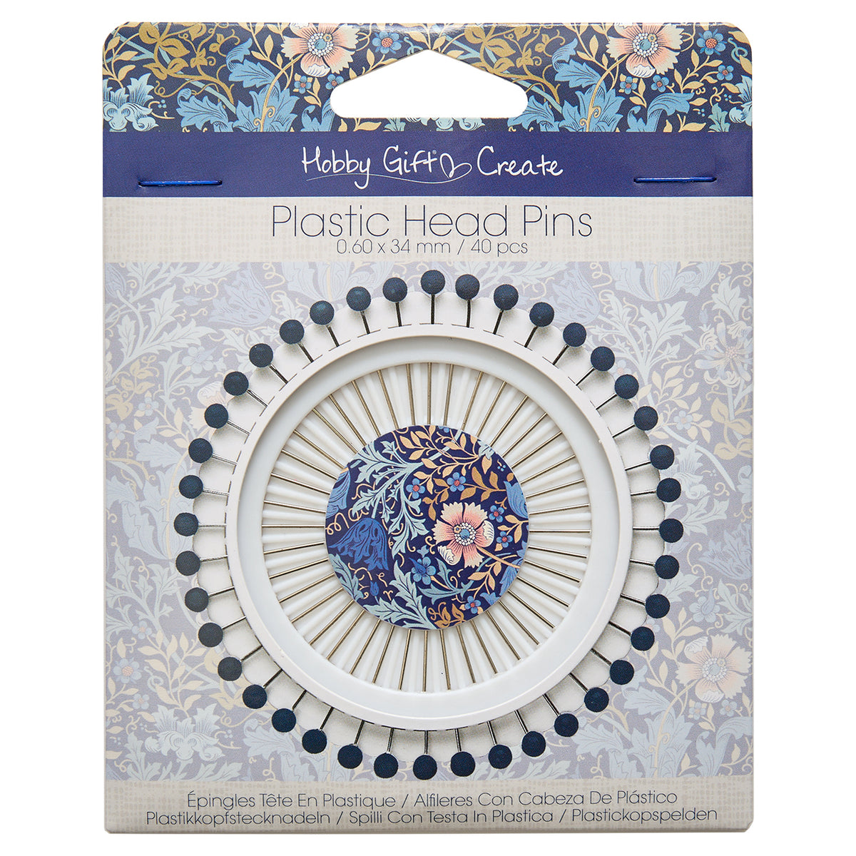 Woodblock Floral | Plastic Head Pins Pinwheel – BeyondThePinkDoor