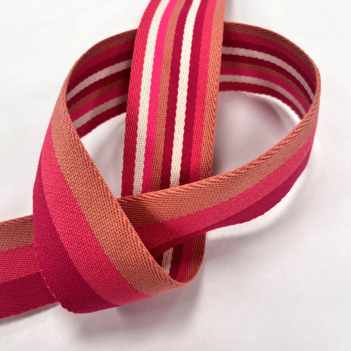 38mm Cotton Webbing | Double sided stripe | Pink – BeyondThePinkDoor