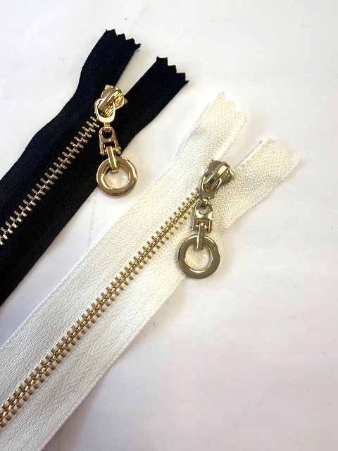 Elevated Metal Zips – with Stylish Round Puller- 20cms – BeyondThePinkDoor