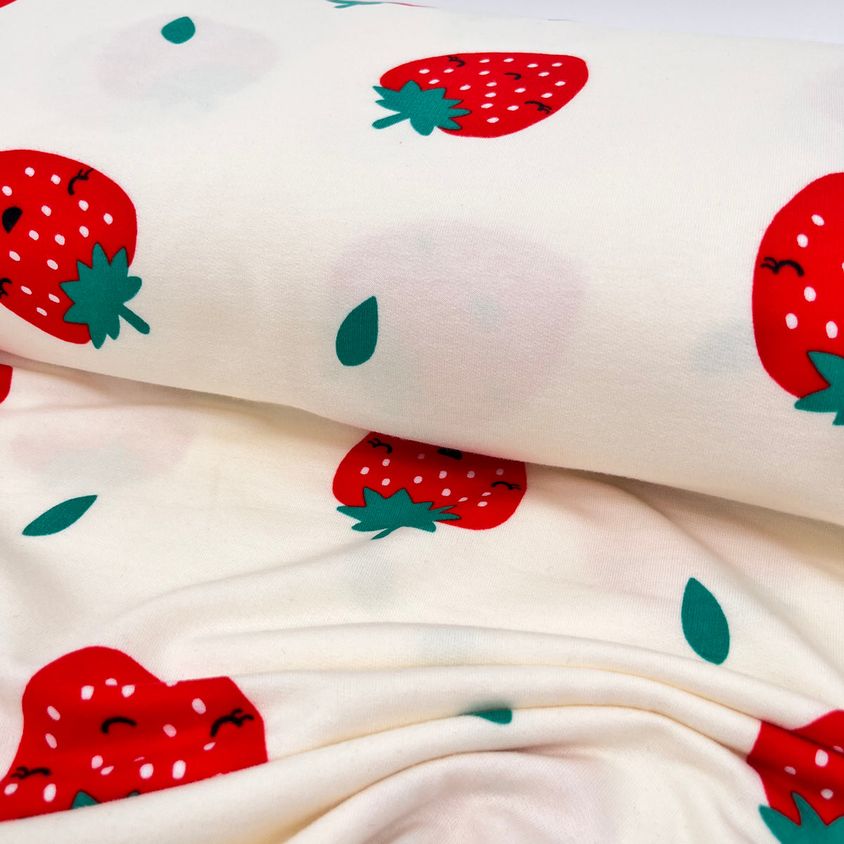 Sleepy Strawberries- Soft Sweatshirting-Off-White – BeyondThePinkDoor