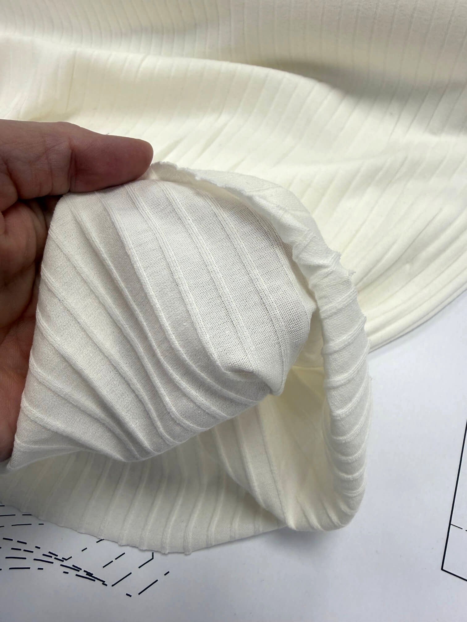 Wide Ribbed Cotton Jersey | Off white – BeyondThePinkDoor