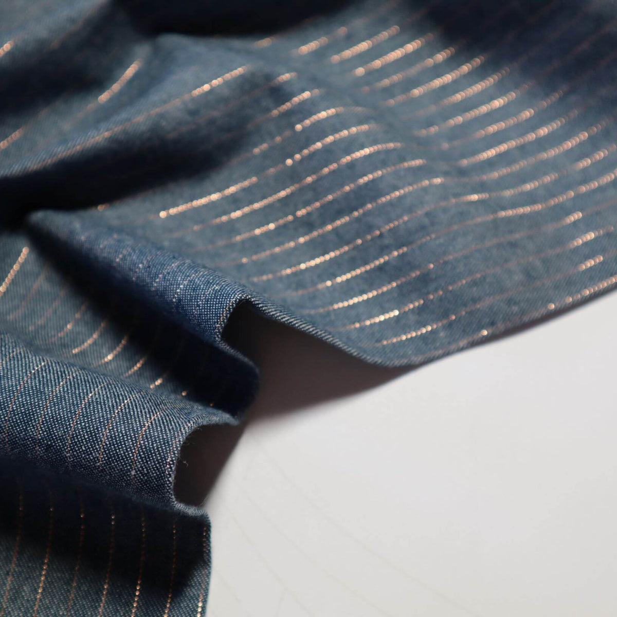 Denim- lurex stripe copper – BeyondThePinkDoor